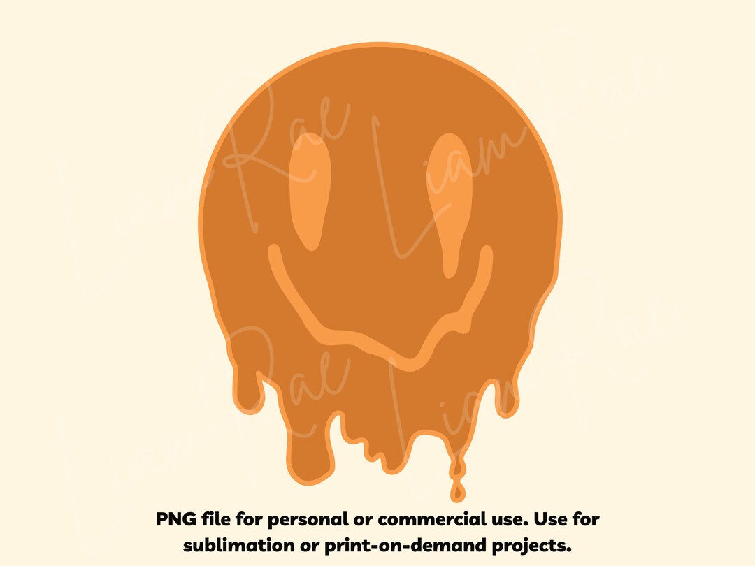 Mustard Yellow Melted Smiley Face PNG, Smiley Face Sweatshirt, Summer ...