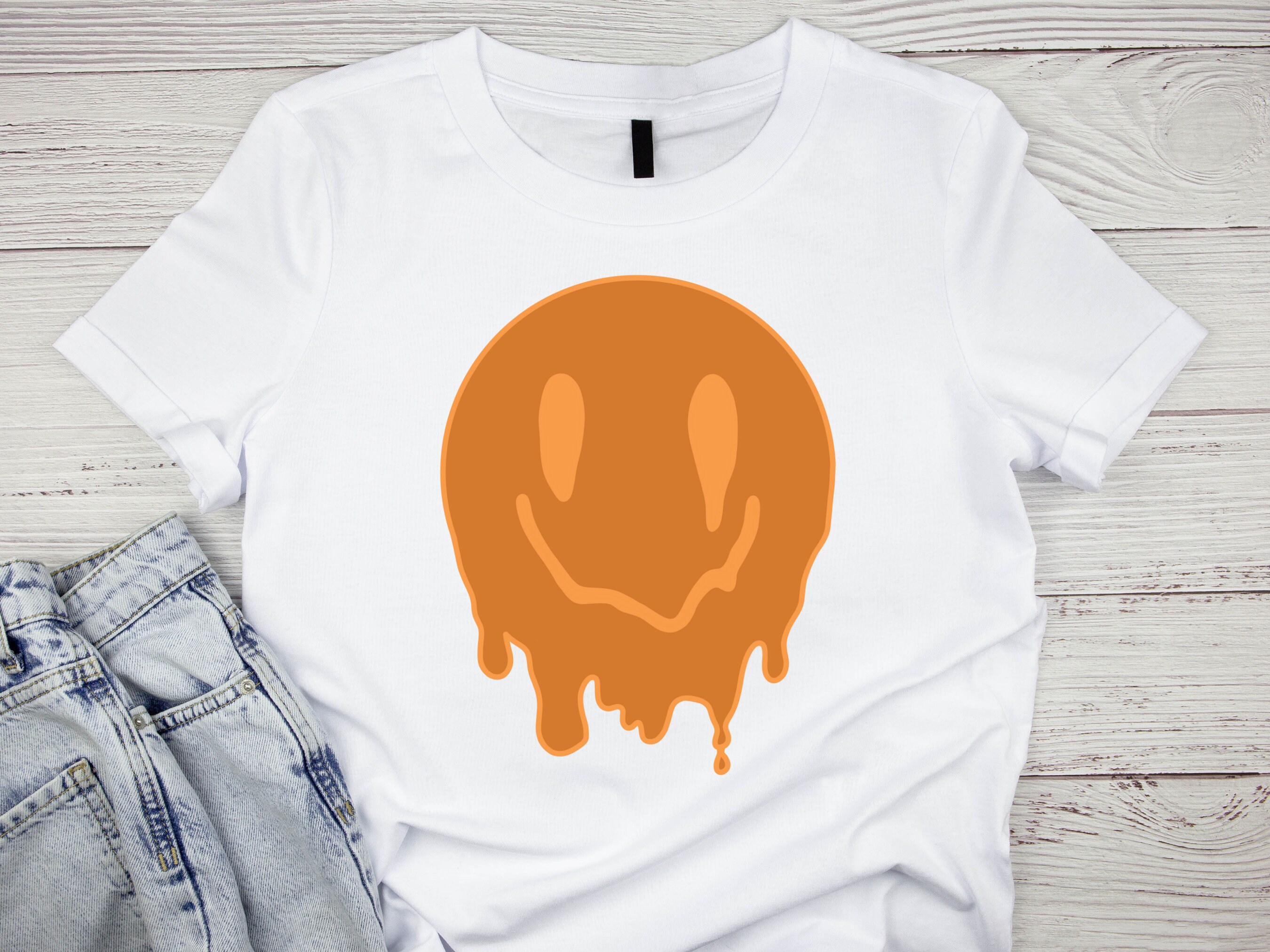 Mustard Yellow Melted Smiley Face PNG, Smiley Face Sweatshirt, Summer ...