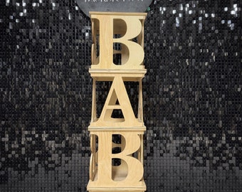 Baby Shower Block Letters, Large Wooden Alphabet Blocks, Large Wooden ...