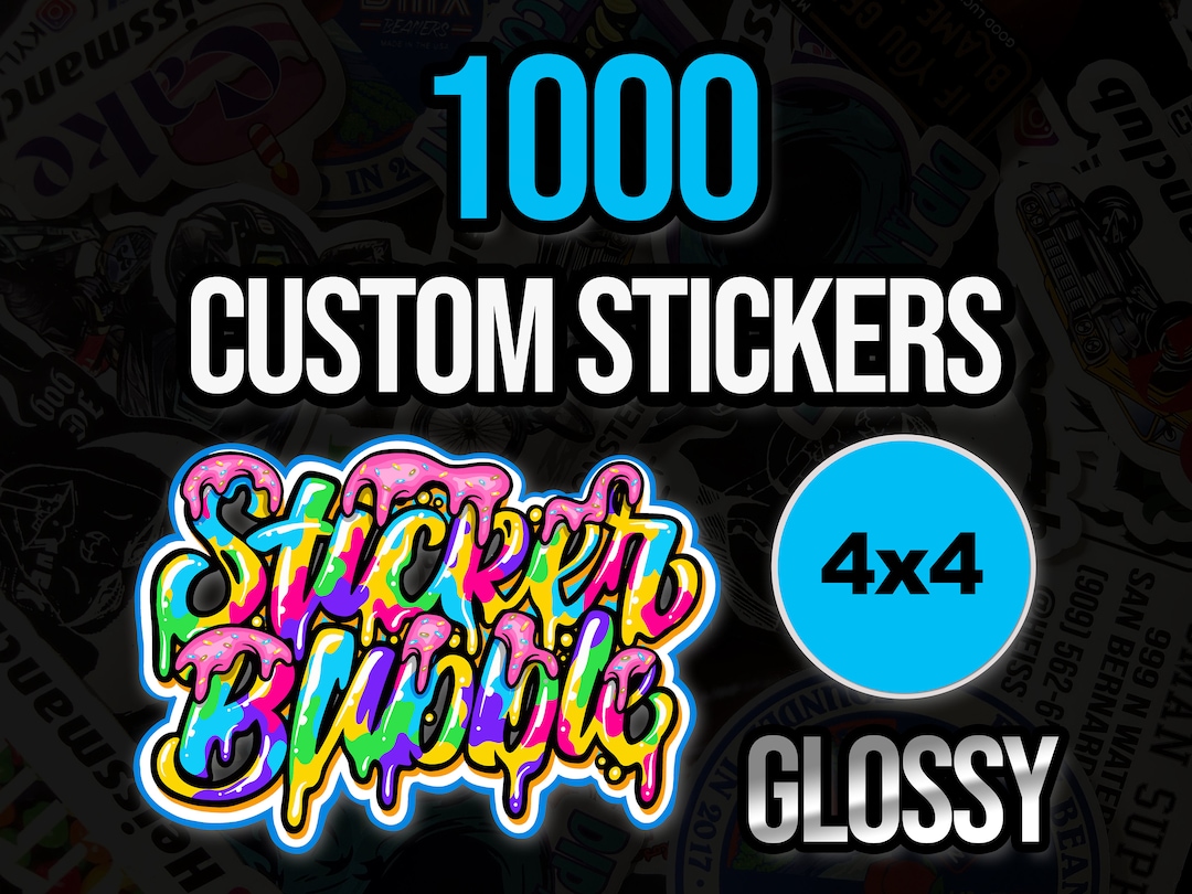 1000 4x4 Inch Custom Stickers Full Color Glossy Die Cut Vinyl - Etsy