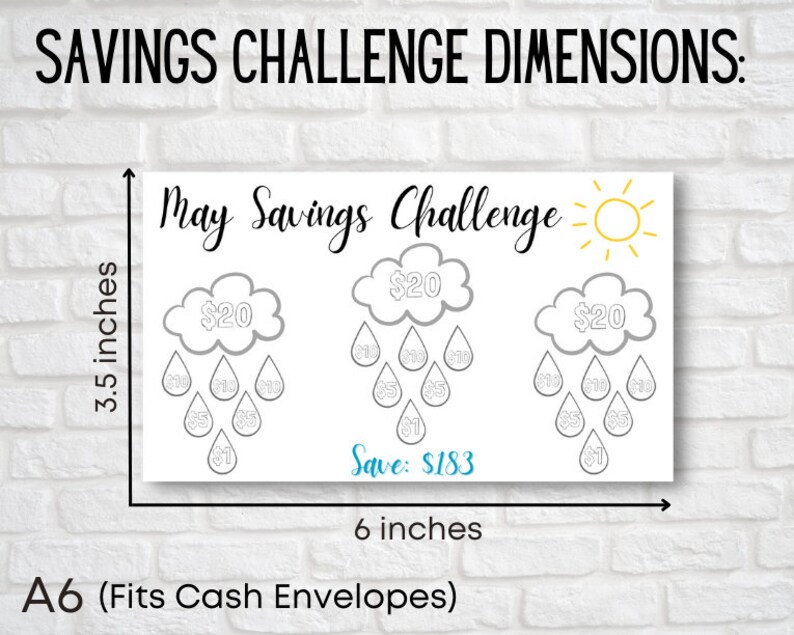 A6 May Savings Challenge Printable Money Tracker Budgeting - Etsy