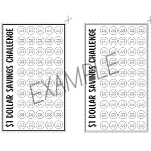 1 Dollar Mini Savings Tracker, A6 Savings, Cash Envelopes, Mini Savings ...