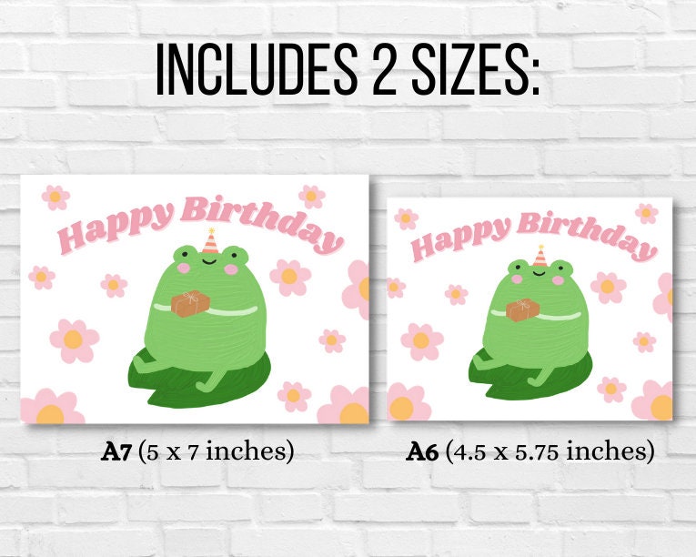 Happy Birthday Card Printable Cute Birthday Card Frog - Etsy