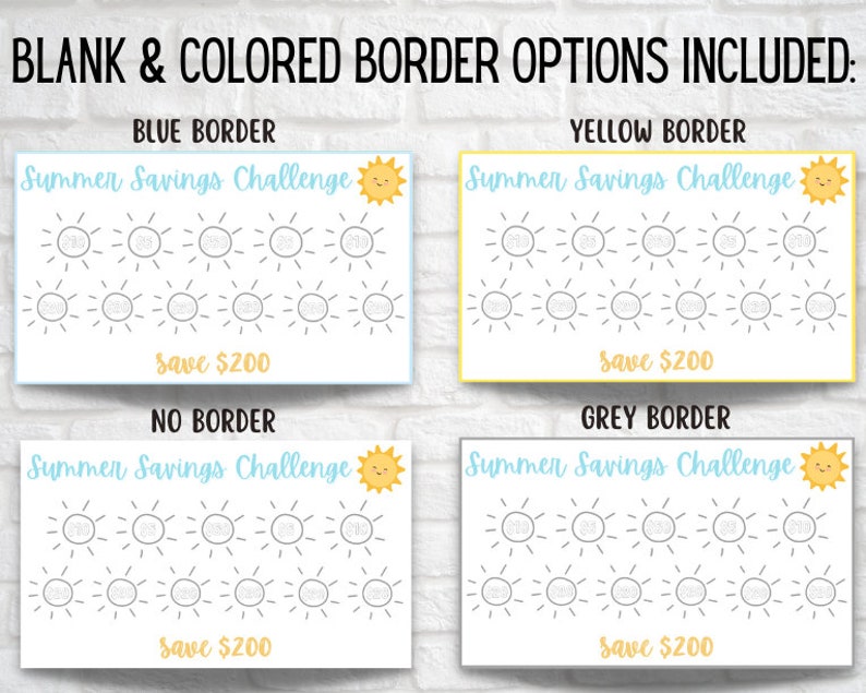 A6 Summer Savings Challenge Mini Savings Tracker Cash - Etsy
