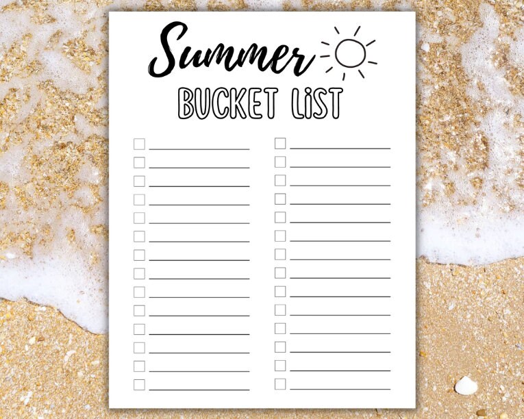 Summer Bucket List, Summer Checklist, Summer Activities, Summer To-do ...