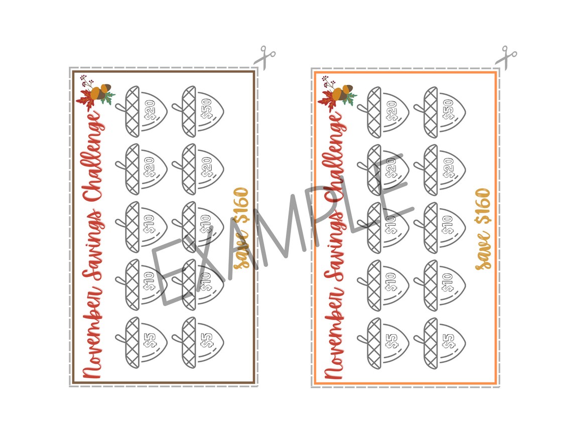 A6 November Savings Challenge Printable | Money Tracker | Budgeting ...