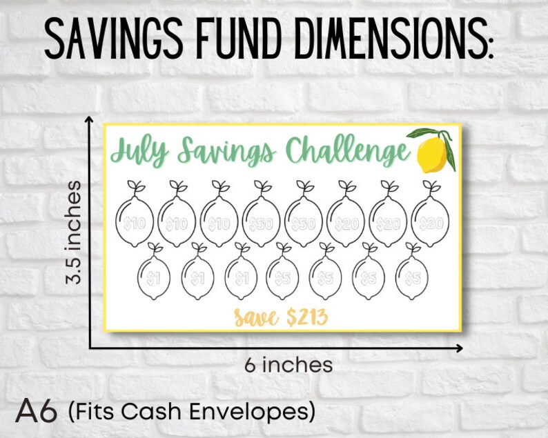 A6 July Savings Challenge Printable Money Tracker - Etsy
