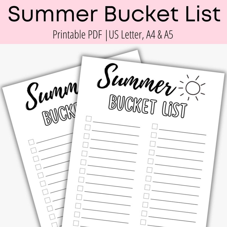 Summer Bucket List, Summer Checklist, Summer Activities, Summer To-do ...