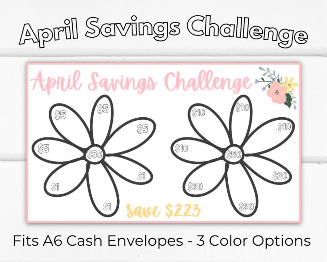 A6 April Savings Challenge Printable Money Tracker Budgeting Printable ...
