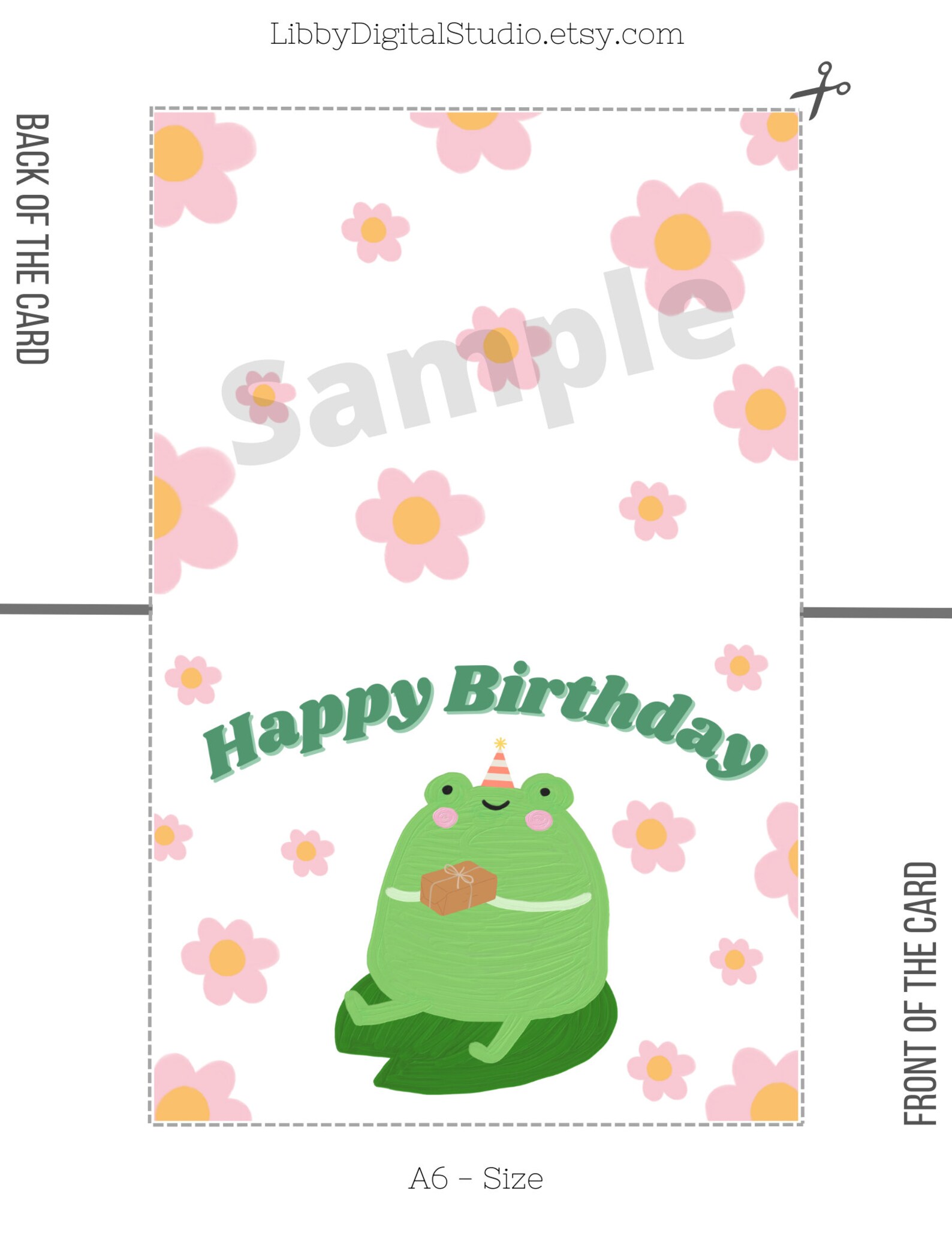 Happy Birthday Card Printable Cute Birthday Card Frog - Etsy