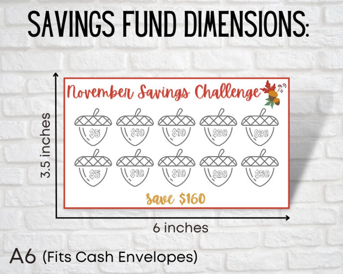 A6 November Savings Challenge Printable Money Tracker - Etsy