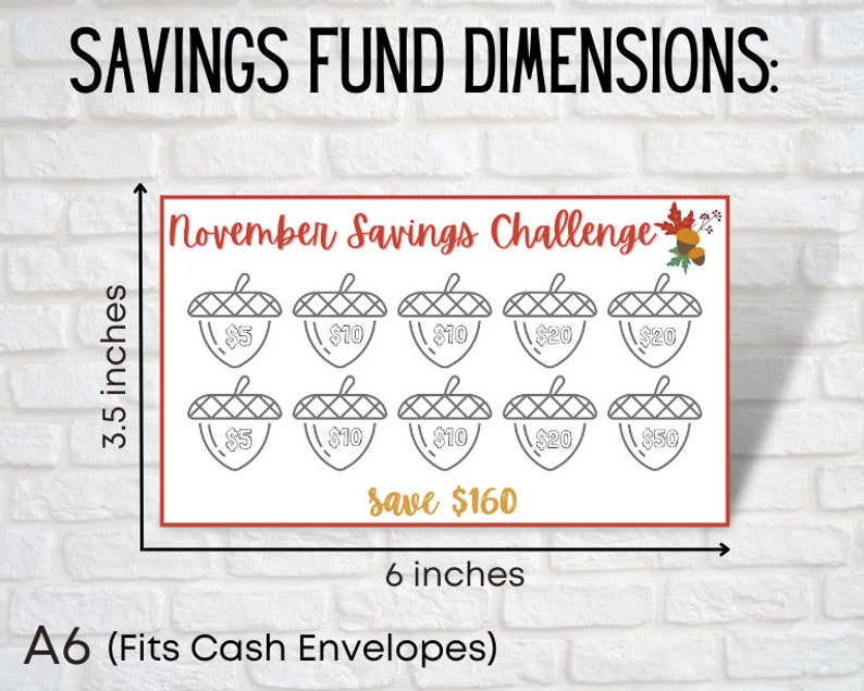 A6 November Savings Challenge Printable Money Tracker - Etsy
