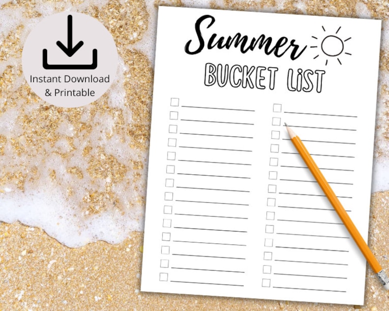 Summer Bucket List, Summer Checklist, Summer Activities, Summer To-do ...