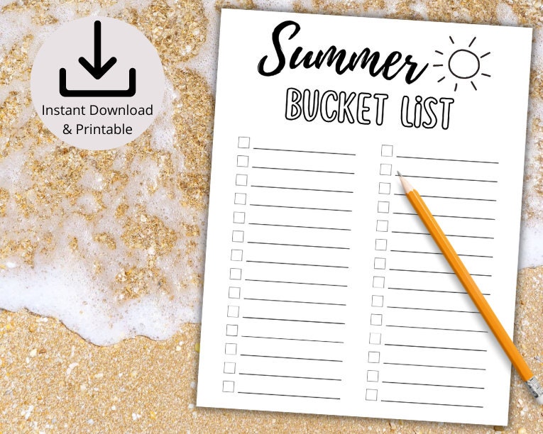 Summer Bucket List, Summer Checklist, Summer Activities, Summer To-do ...