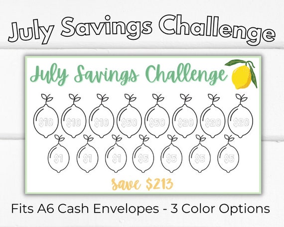 A6 July Savings Challenge Printable Money Tracker - Etsy