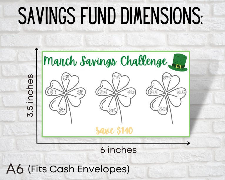 A6 March Savings Challenge Printable Money Tracker Budgeting Printable ...