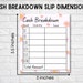 Printable Cash Breakdown Slips 12 Pack | Teller Slips | Spring & Summer ...