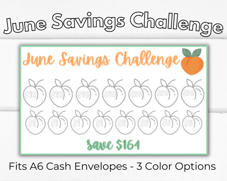 A6 June Savings Challenge Printable Money Tracker - Etsy