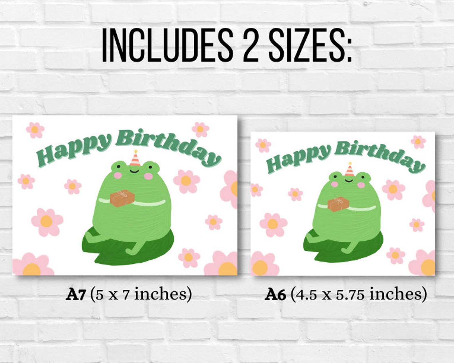 Happy Birthday Card Printable Cute Birthday Card Frog - Etsy