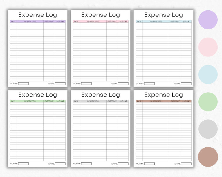 Expense Log Tracker | Spending Log | Cash Trackers | Printable Insert ...
