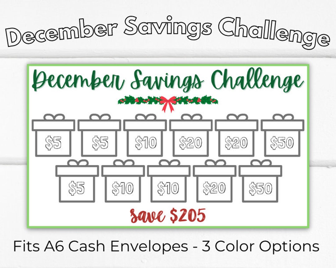A6 December Savings Challenge Printable Money Tracker Budgeting ...