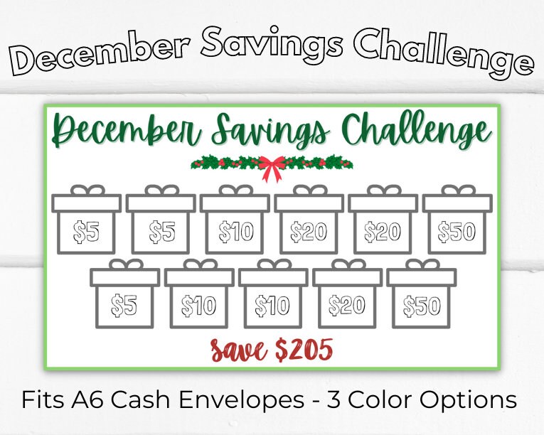A6 December Savings Challenge Printable | Money Tracker | Budgeting ...