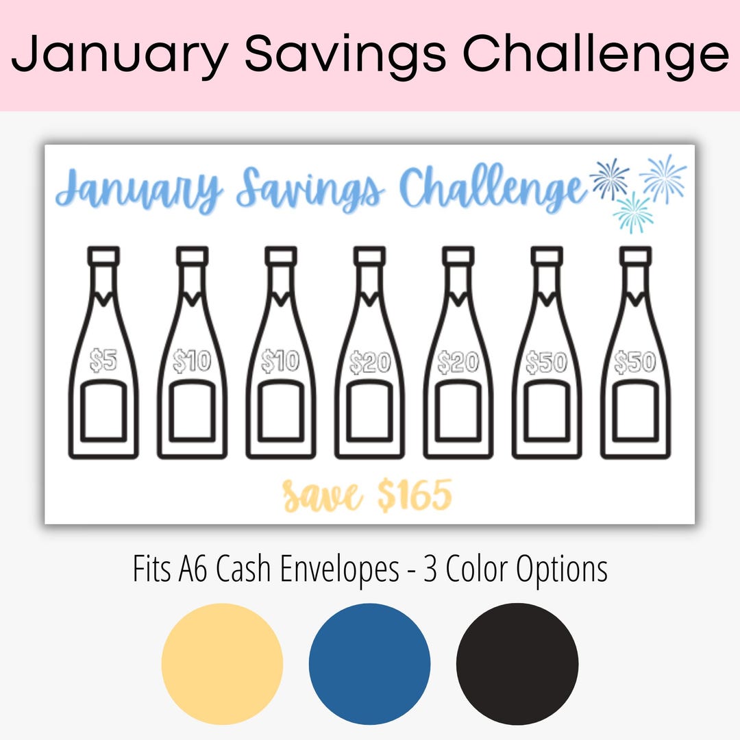 A6 January Savings Challenge Printable | Money Tracker | Budgeting ...