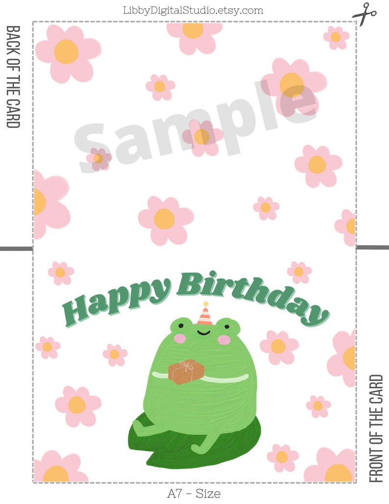 Happy Birthday Card Printable Cute Birthday Card Frog - Etsy