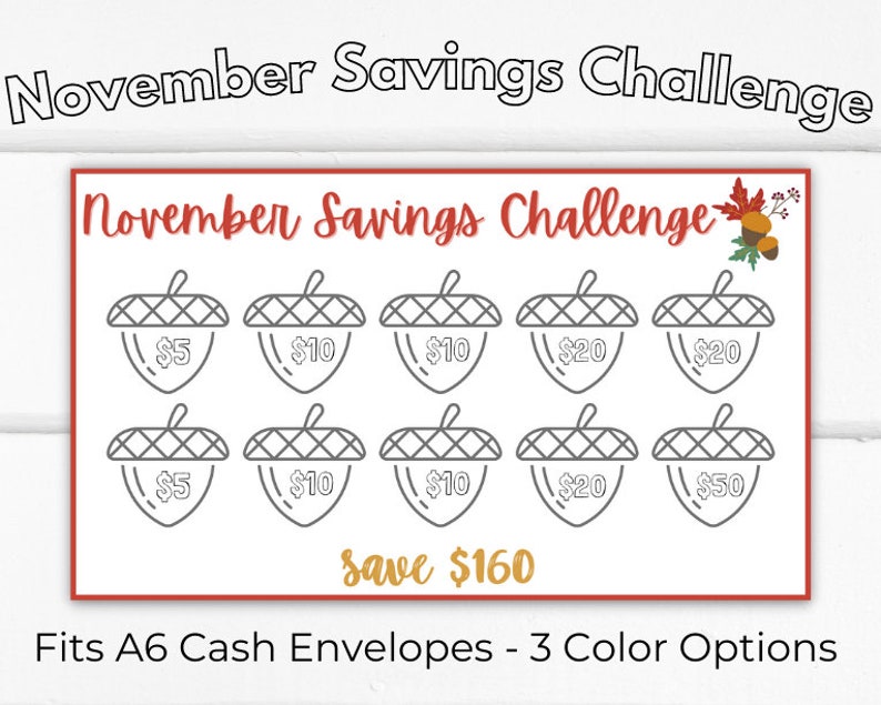 A6 November Savings Challenge Printable Money Tracker - Etsy