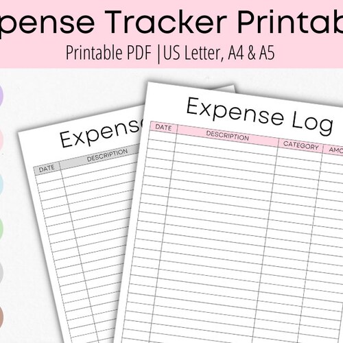 Expense Log Tracker Spending Log Cash Trackers Printable - Etsy