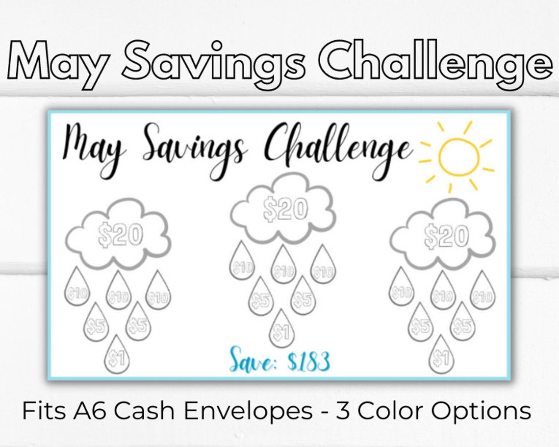 A6 May Savings Challenge Printable Money Tracker Budgeting - Etsy