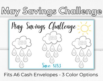 A6 May Savings Challenge Printable Money Tracker Budgeting - Etsy