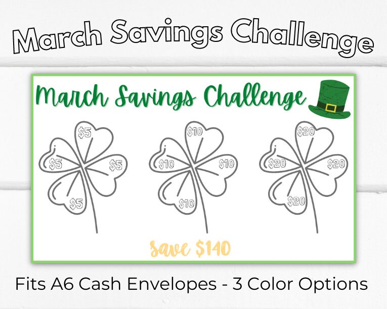 A6 March Savings Challenge Printable | Money Tracker | Budgeting ...