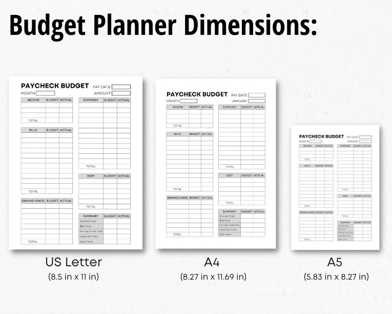 Printable Paycheck Budget Planner, Paycheck Breakdown, Classic Happy ...