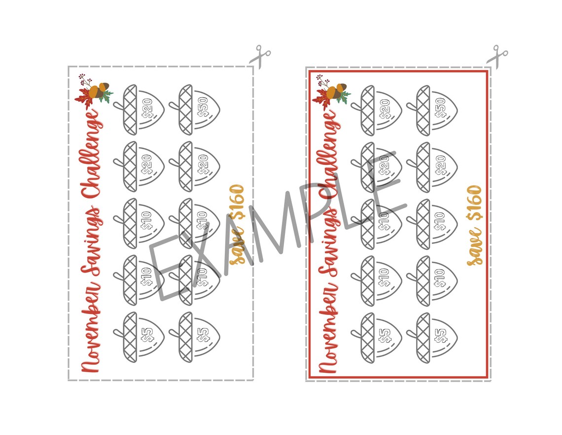 A6 November Savings Challenge Printable Money Tracker - Etsy