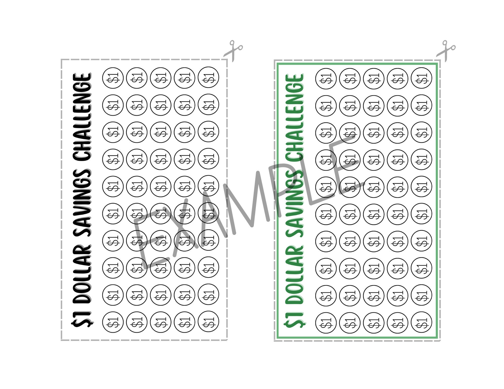 1 Dollar Mini Savings Tracker, A6 Savings, Cash Envelopes, Mini Savings ...