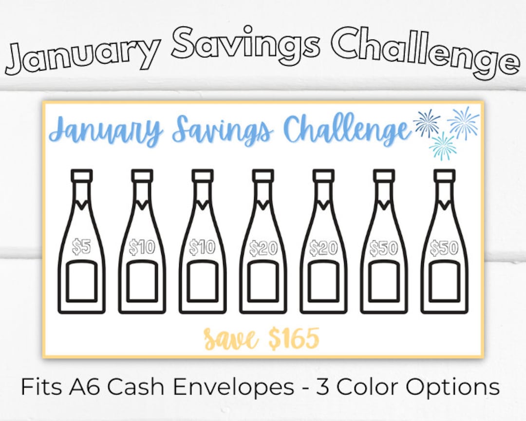 A6 January Savings Challenge Printable Money Tracker Budgeting ...