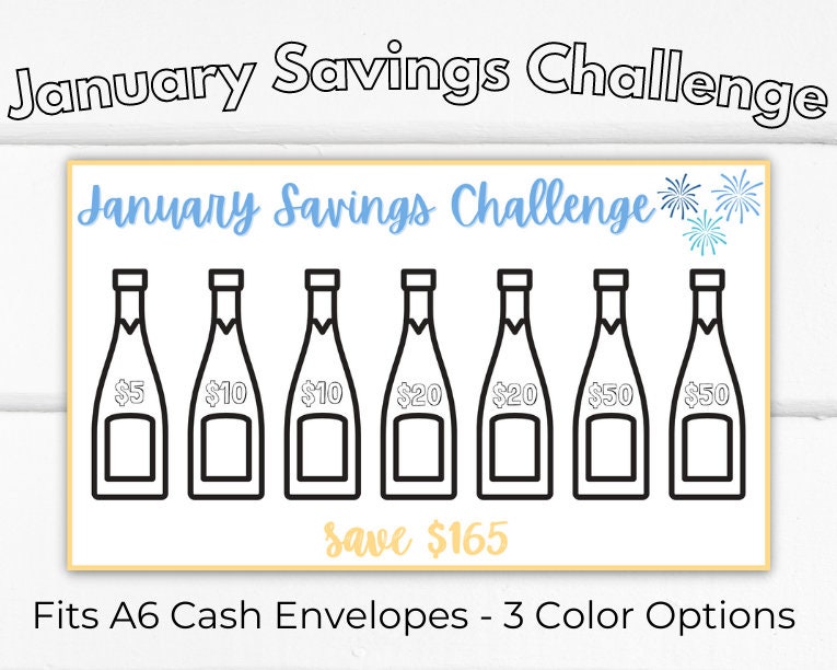 A6 January Savings Challenge Printable | Money Tracker | Budgeting ...