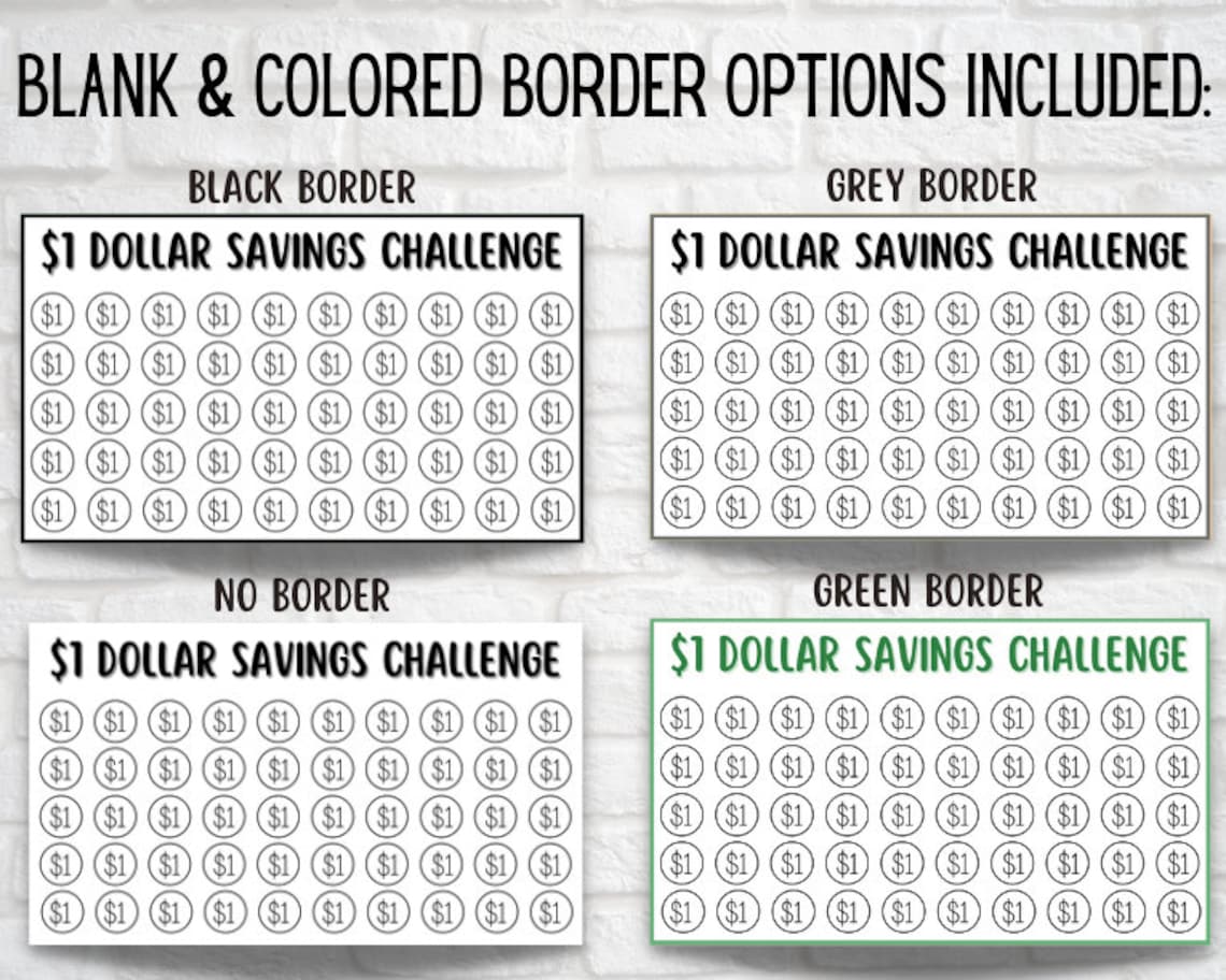 1 Dollar Mini Savings Tracker, A6 Savings, Cash Envelopes, Mini Savings ...