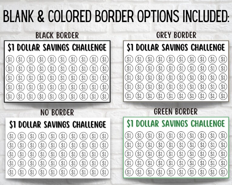 1 Dollar Mini Savings Tracker, A6 Savings, Cash Envelopes, Mini Savings ...