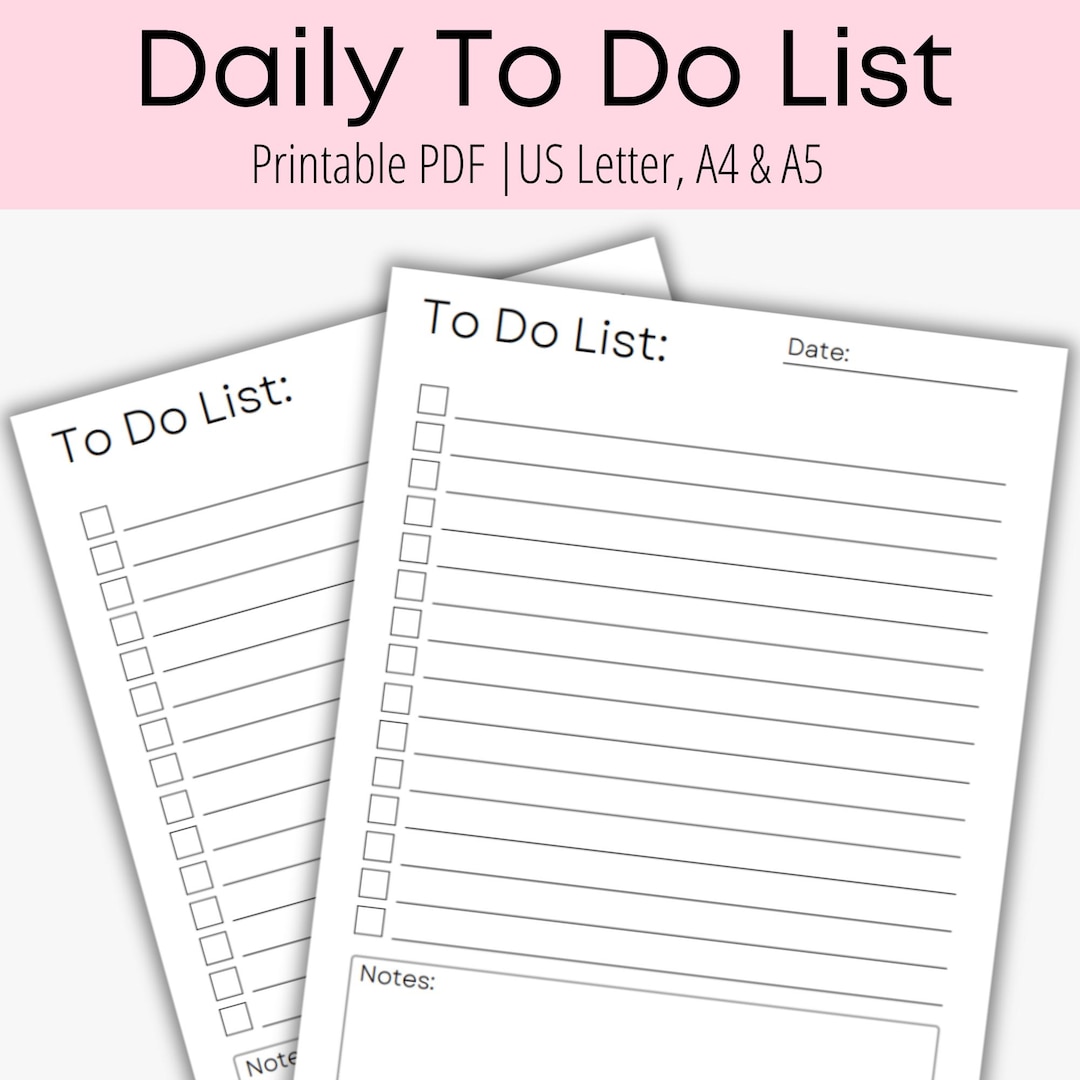Simple Blank to Do List Printable | Work Planner | Digital Planner ...