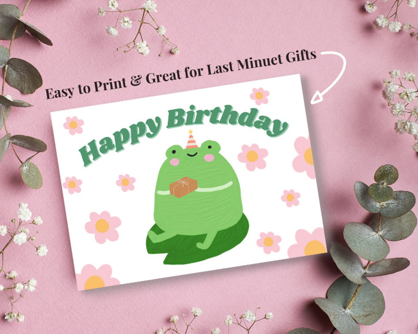 Happy Birthday Card Printable | Cute Birthday Card | Frog Birthday Card ...