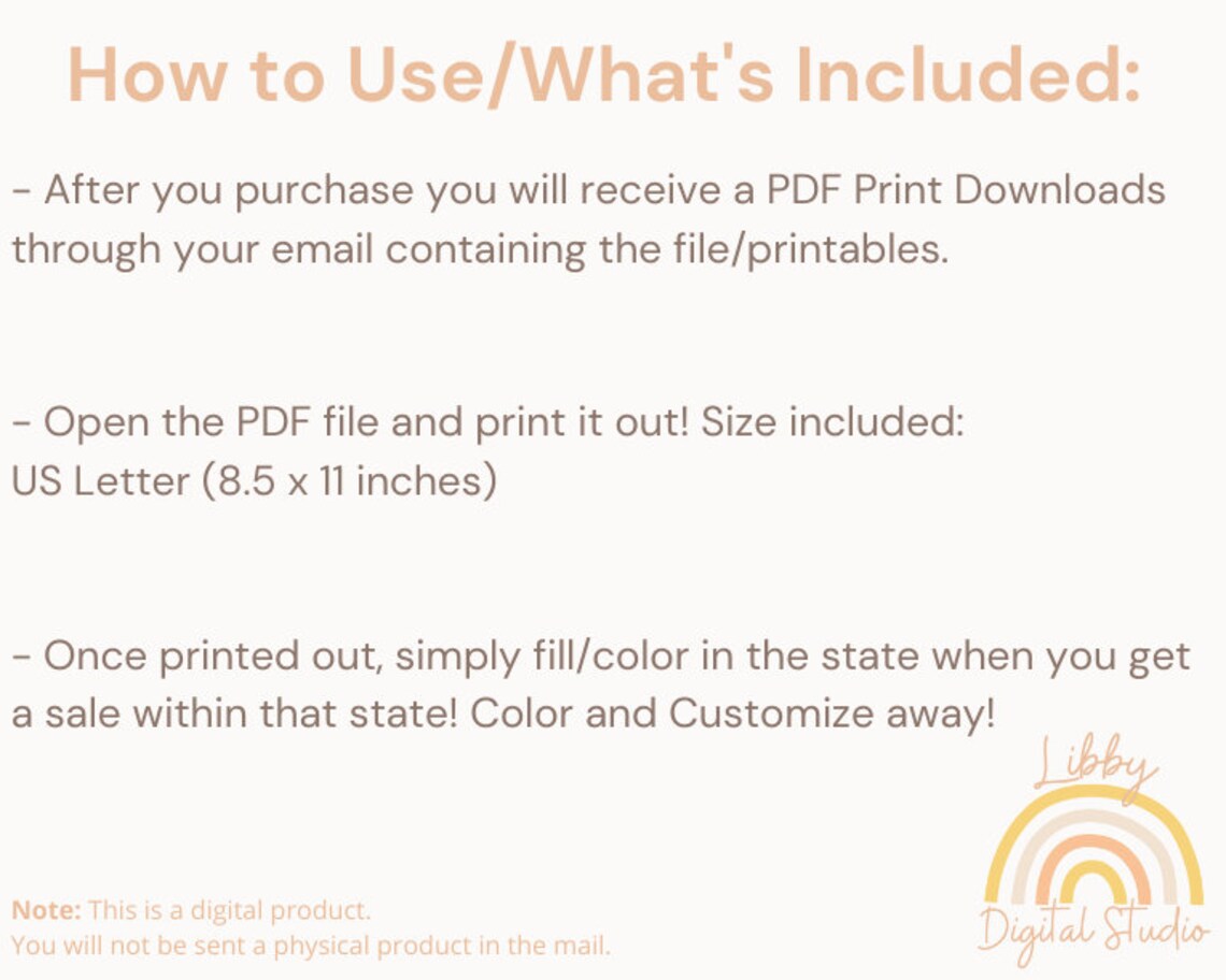 US Sales Map Printable, Printable Sales Map, Sales Tracker, Coloring ...
