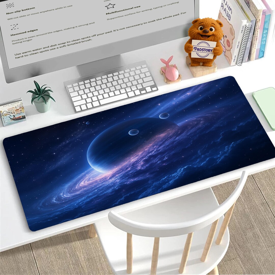 Cosmic Desk Mat: Space-themed Neoprene Office Decor - Etsy
