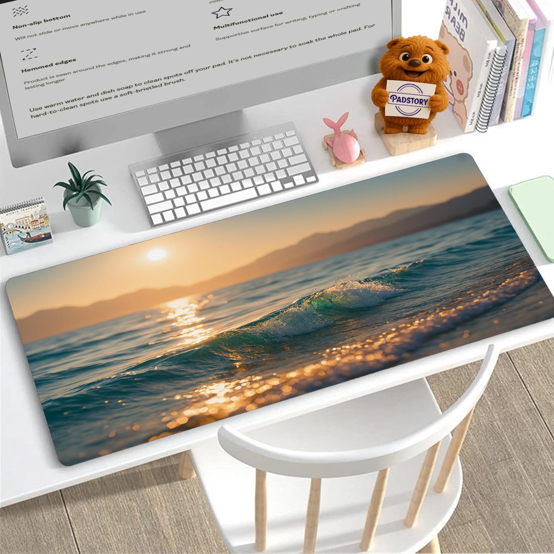 Ocean Sunset Desk Mat: Serene Coastal Office Decor - Etsy