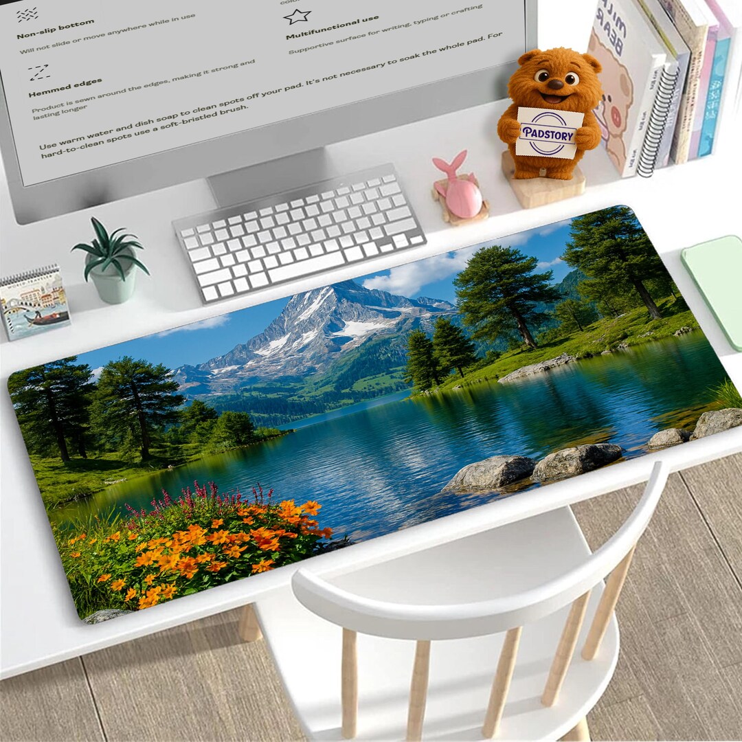 Alpine Lake Desk Pad, Mountain Scenery Mouse Pad - Etsy