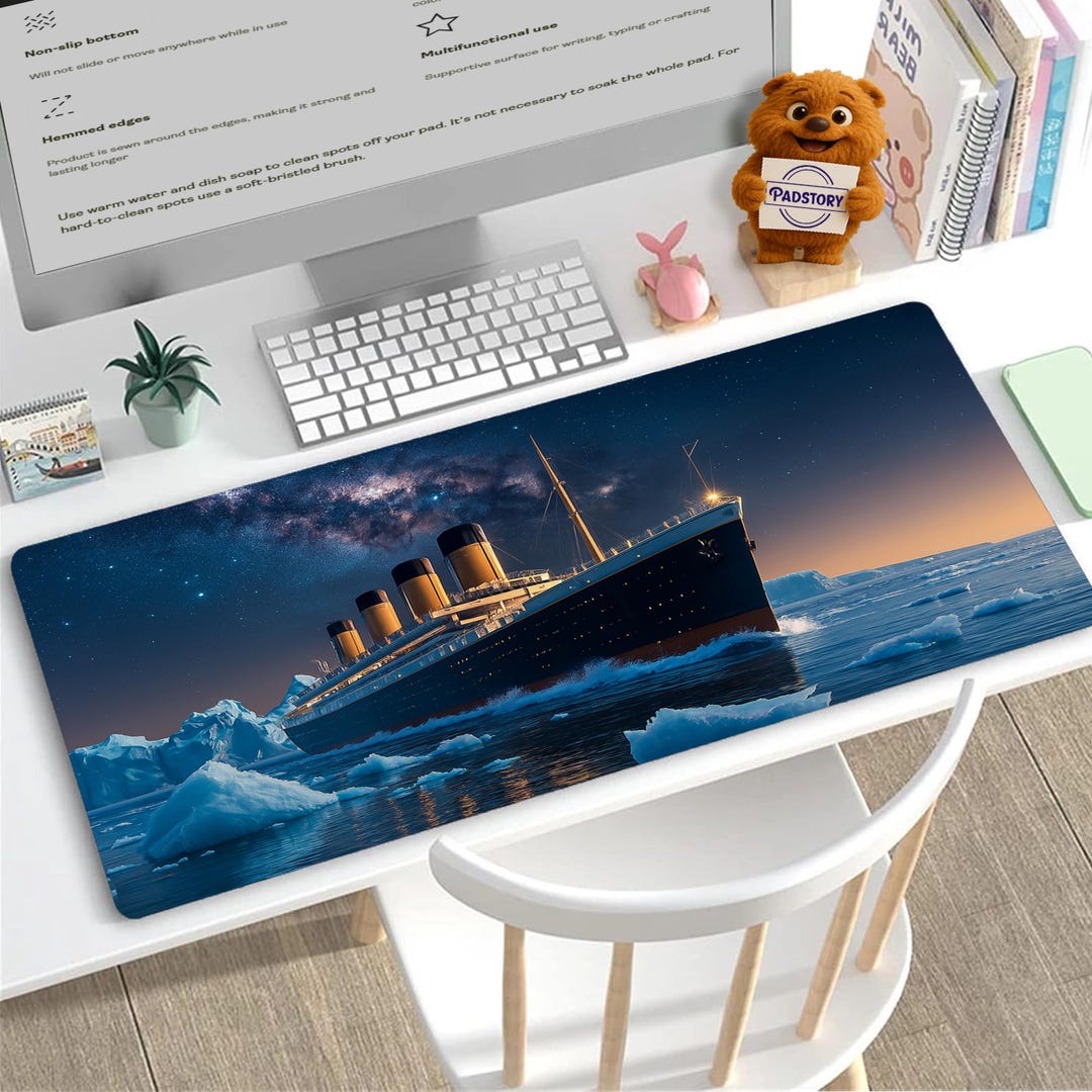 Titanic Ship Desk Mat: Ocean Night Sky, Nautical Gaming Pad - Etsy