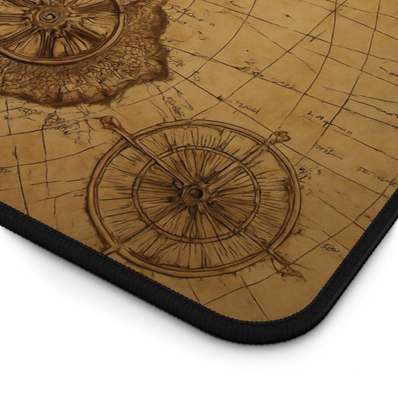 Vintage Compass Desk Mat: Nautical Map Mouse Pad, Travel Gift - Etsy