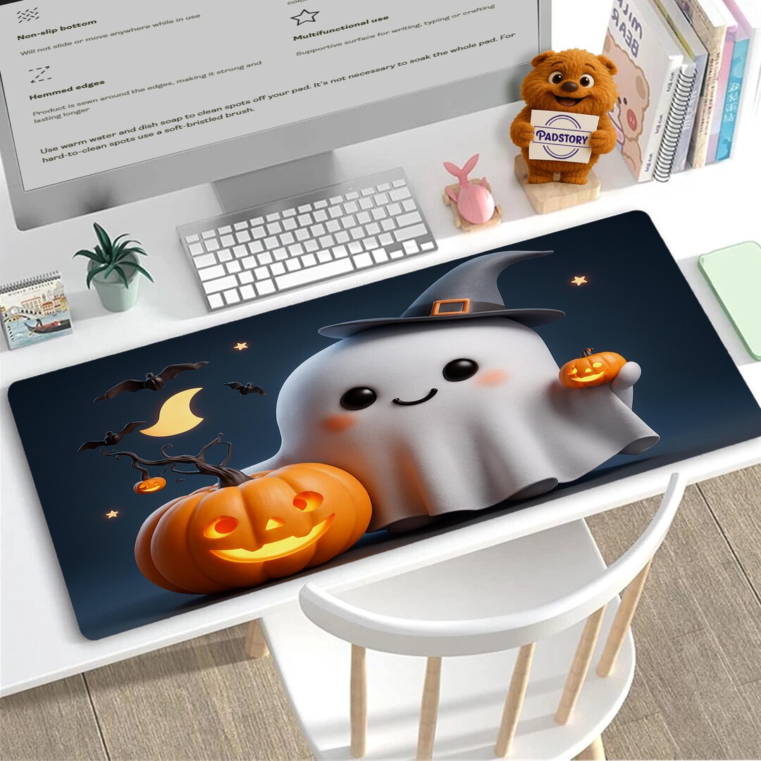 Halloween Ghost Desk Mat, Cute Desk Accessories, Holiday Home Decor ...