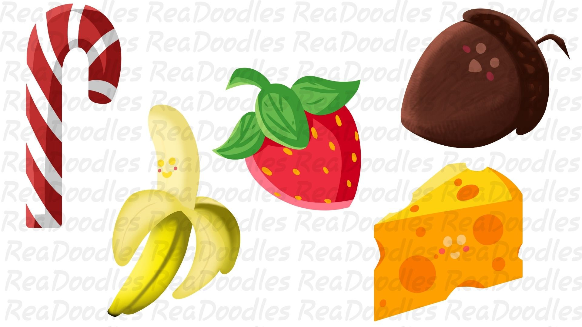 Emoji Food Clipart PNG 15 Foods, 4 Different Face Expressions, Cute ...